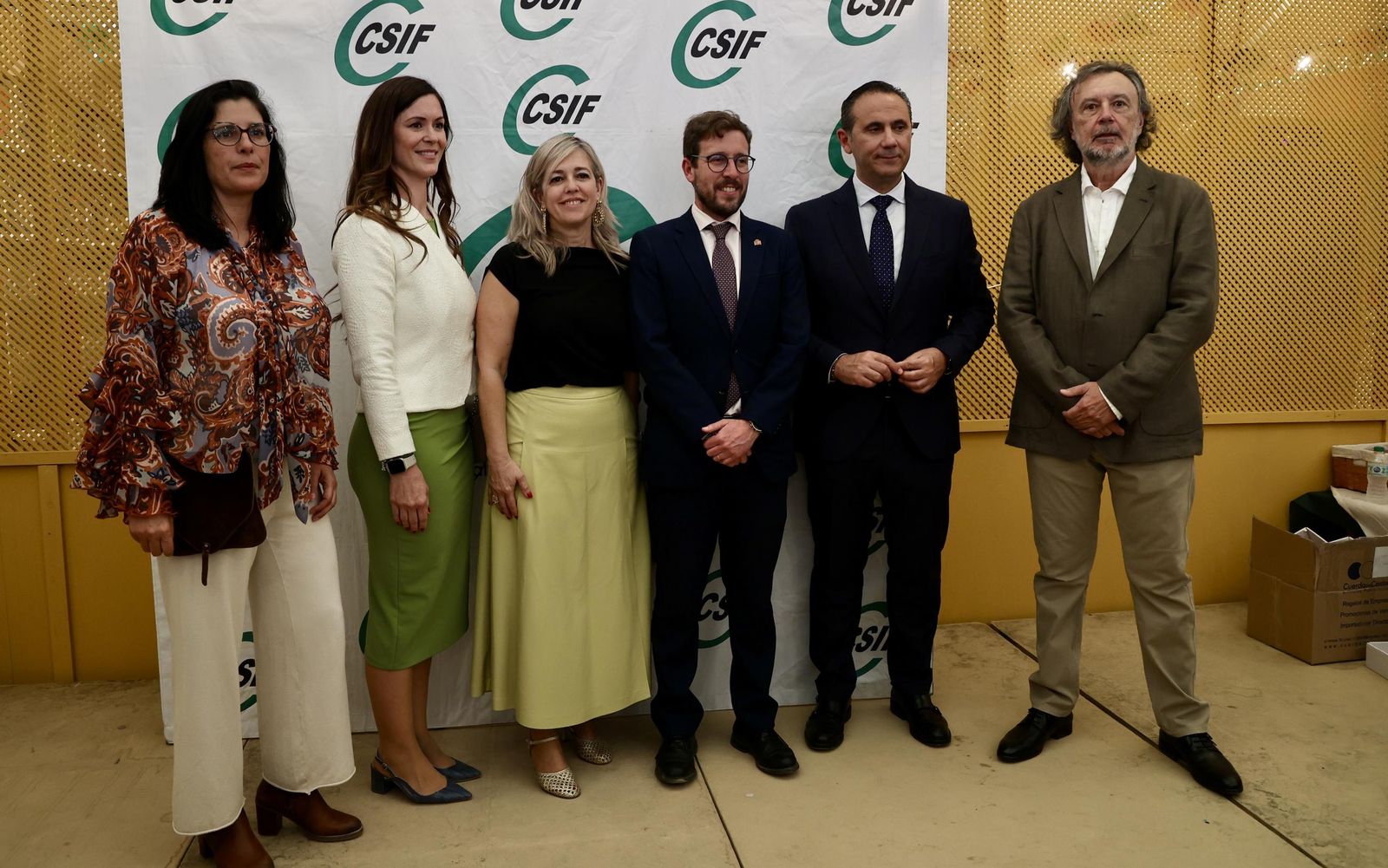 Recepción en la caseta del CSIF