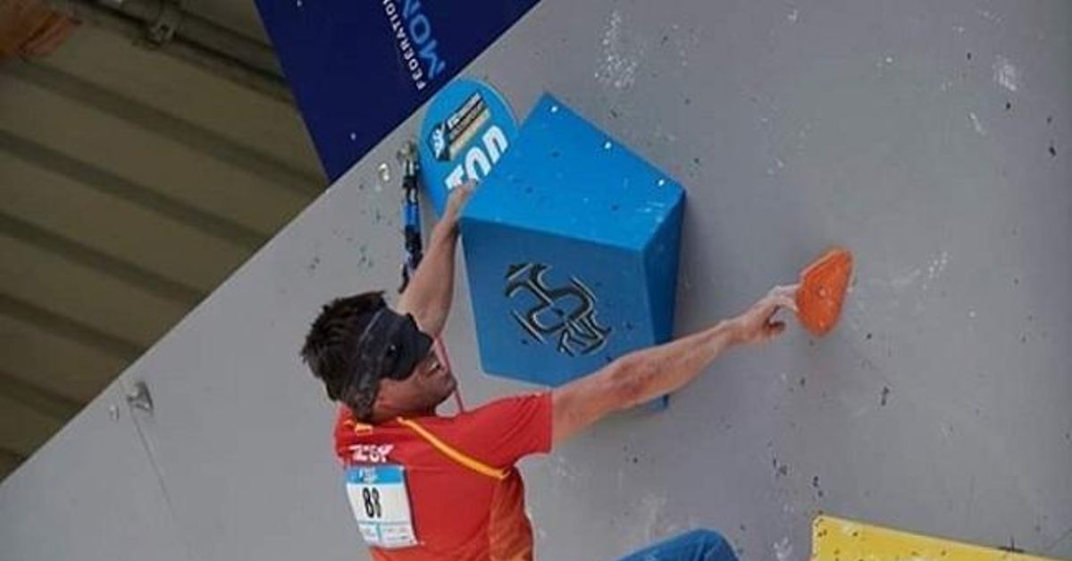 Javier Aguilar, subcampeón del mundo de paraescalada