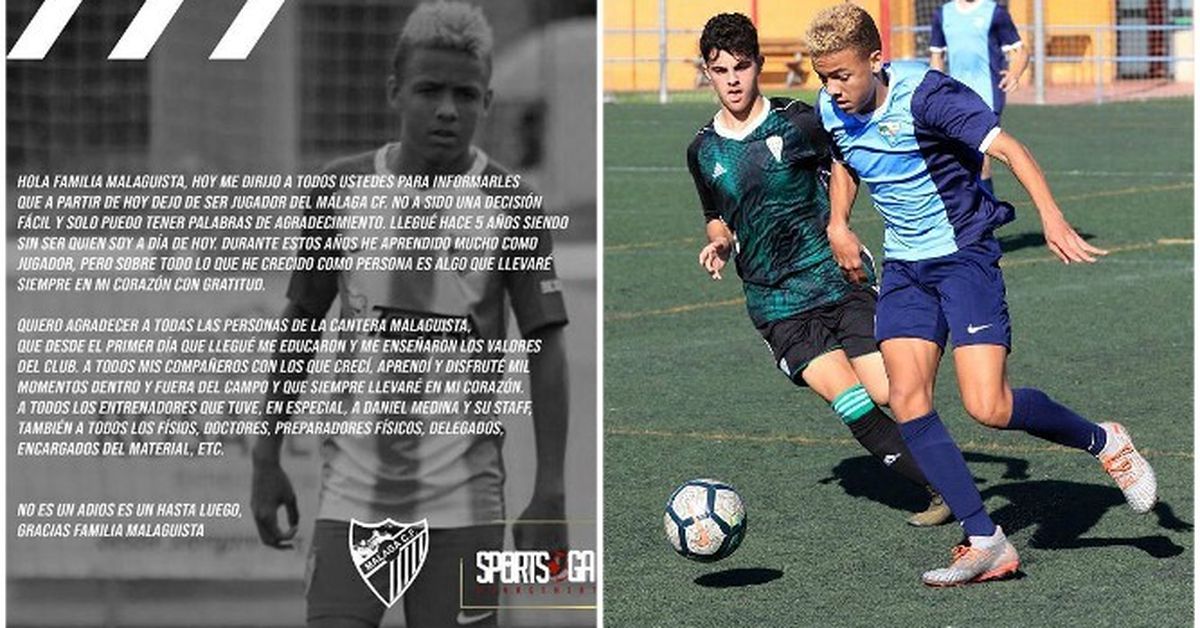 Málaga CF: El canterano irlandés Caden McLoughlin se despide de La Academia