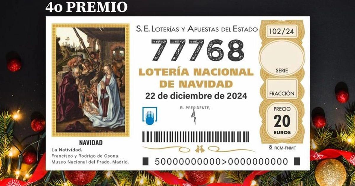 El 77768, cuarto premio de la Lotería de Navidad 2024, cae en Jerez